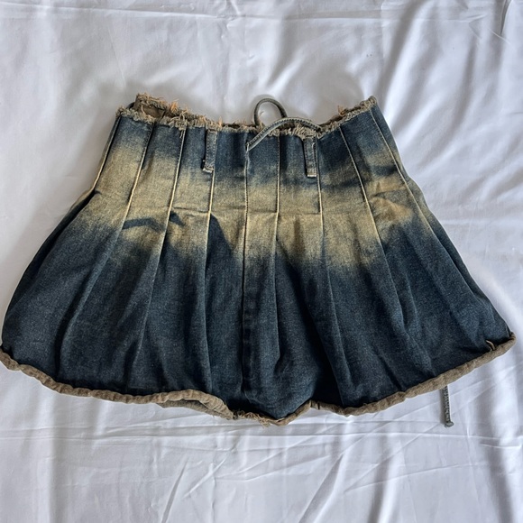 Cider | Skirts | Washed Denim Pleated Skirt | Poshmark